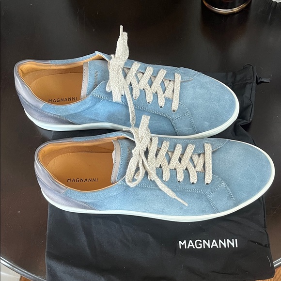 Magnanni | Shoes | Magnanni Light Blue Suede Sneakers | Poshmark